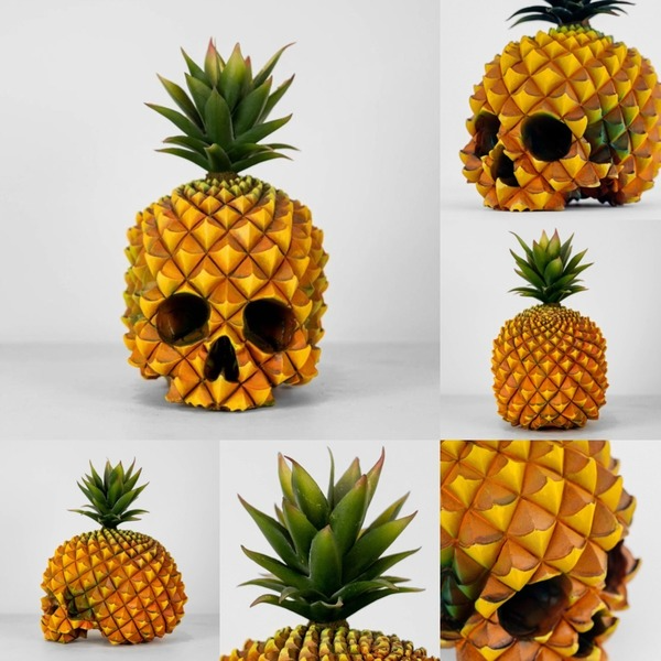 Pineapple Skull Statue Resin Crafts
